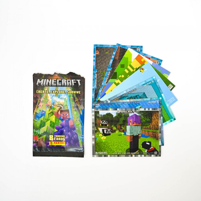 Doosje van 18 zakjes trading cards Minecraft 3 - Panini